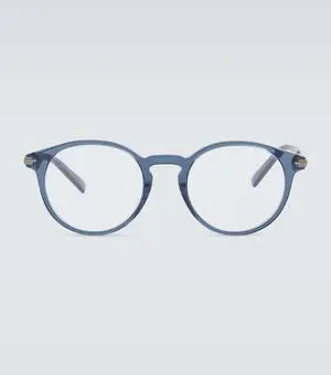 Dior Diorblacksuito R6i Round Frame Glasses - Blue