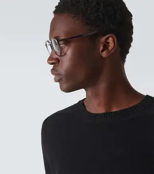 Dior Diorblacksuito R6i Round Frame Glasses - Blue