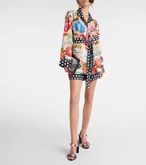 Dolce & Gabbana Capri Printed Silk Satin Shirt