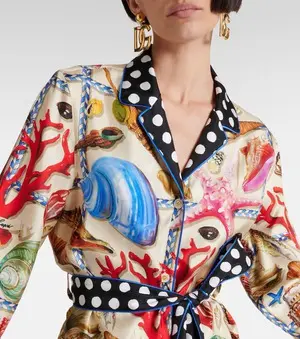 Dolce & Gabbana Capri Printed Silk Satin Shirt