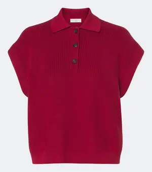 Brunello Cucinelli BRUNELLO CUCINELLI Cotton Polo Sweater Red