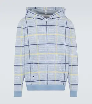 GOD'S TRUE CASHMERE Rain Tartan Hoodie - Blue