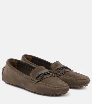 Brunello Cucinelli Monili Suede Driving Shoes