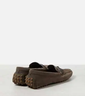 Brunello Cucinelli Monili Suede Driving Shoes