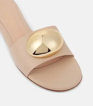 GIANVITO ROSSI Embellished Leather Slides
