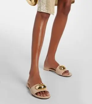 GIANVITO ROSSI Embellished Leather Slides