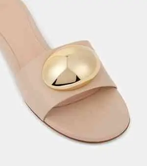 GIANVITO ROSSI Embellished Leather Slides