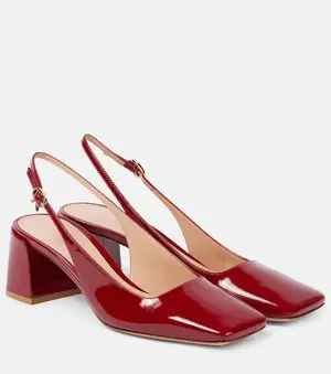 GIANVITO ROSSI Freeda Patent Leather Slingback Pumps - Burgundy