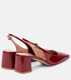 GIANVITO ROSSI Freeda Patent Leather Slingback Pumps - Burgundy