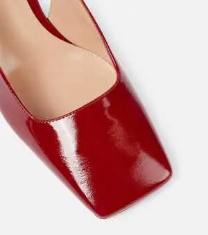 GIANVITO ROSSI Freeda Patent Leather Slingback Pumps - Burgundy