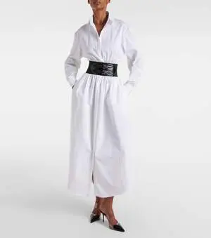 Alaïa Cotton Poplin Shirt Dress
