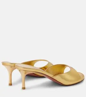 Amina Muaddi Jeanne 60 Metallic Leather Mules - Gold