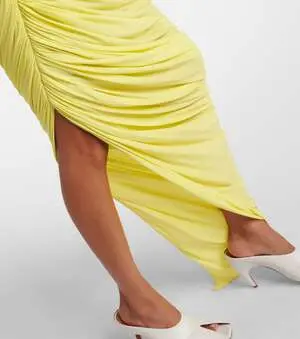Alaïa Ruched Cutout Gown - Yellow