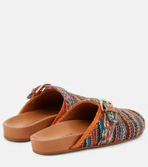 Clergerie Quinta Crochet Raffia Slides