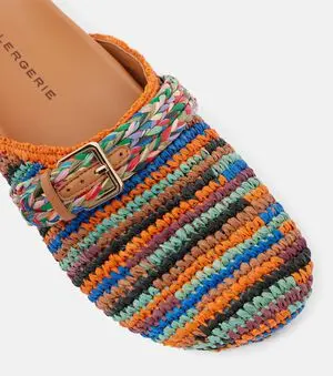 Clergerie Quinta Crochet Raffia Slides