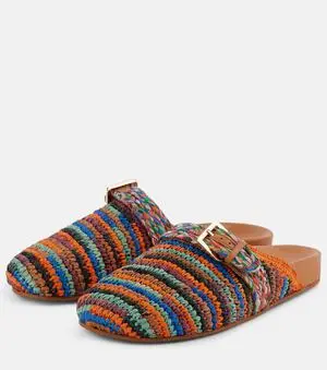 Clergerie Quinta Crochet Raffia Slides