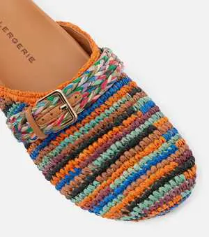 Clergerie Quinta Crochet Raffia Slides - Multicoloured
