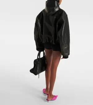 Balenciaga Hooded Leather Jacket