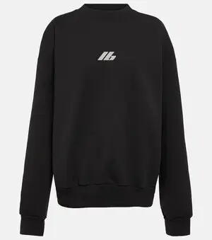 Balenciaga Crewneck Cotton Jersey Sweatshirt - Black