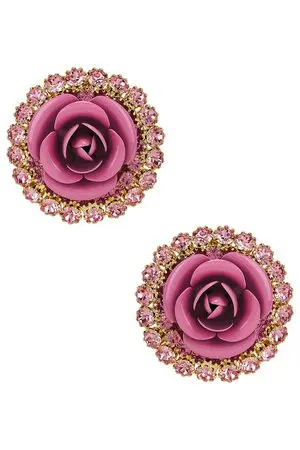 ROWEN ROSE Rose Earrings - Pink Rose & Pink