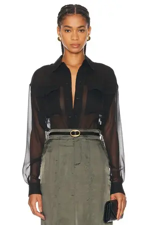 Saint Laurent Sheer Shirts For Women