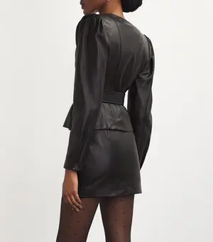 Alessandra Rich Learher Belted Jacket