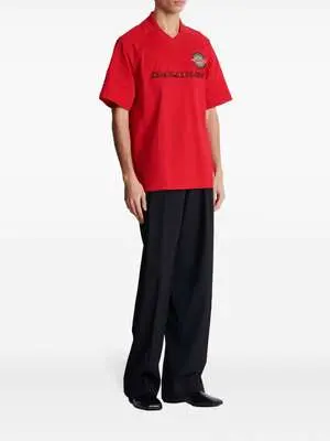 Balmain Logo-patch Cotton Polo Shirt