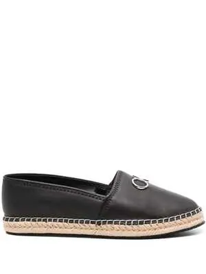 Calvin Klein Plaque Leather Espadrilles