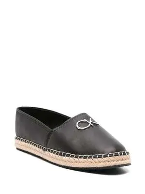 Calvin Klein Plaque Leather Espadrilles