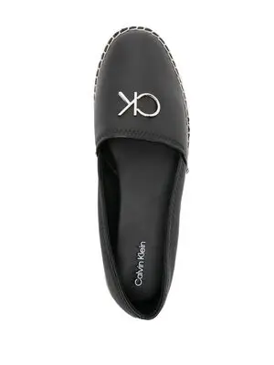 Calvin Klein Plaque Leather Espadrilles