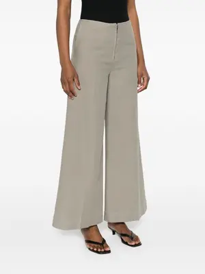 TOTEME Cotton Wide-leg Trousers - Grey