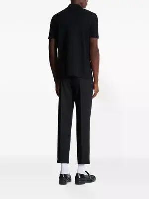 Balmain Short-sleeved Polo Shirt With Embroidery - Black