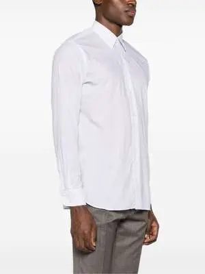 LARDINI Striped Linen-blend Shirt - White