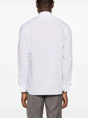 LARDINI Striped Linen-blend Shirt - White
