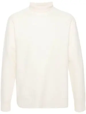 JIL SANDER Roll-neck Boiled Wool Jumper