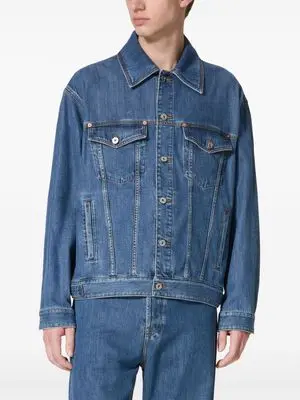 Valentino Garavani Logo-appliqué Denim Jacket - Blue