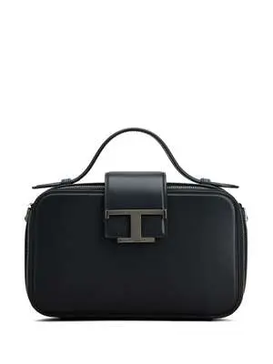 TOD'S T-plaque Leather Camera Bag - Black
