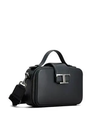TOD'S T-plaque Leather Camera Bag - Black