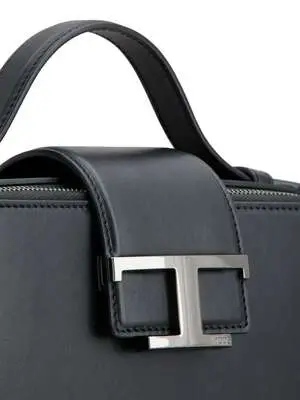 TOD'S T-plaque Leather Camera Bag - Black
