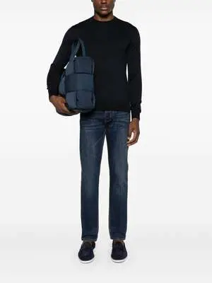 BALLANTYNE Crew-neck Knitted Jumper - Blue