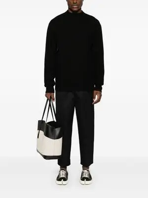 JIL SANDER Crew-neck Boiled Wool Jumper - Black