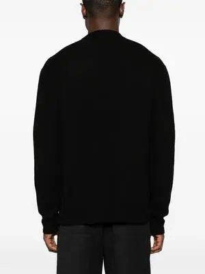 JIL SANDER Crew-neck Boiled Wool Jumper - Black