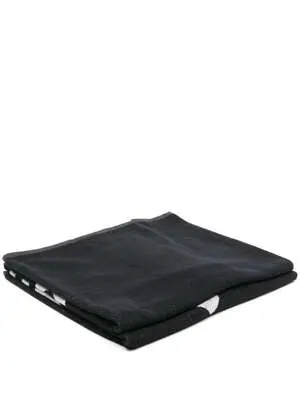 Adidas Extra-large Trefoil-jacquard Towel - Black
