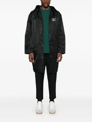 Drole De Monsieur Press-stud Hooded Parka - Black