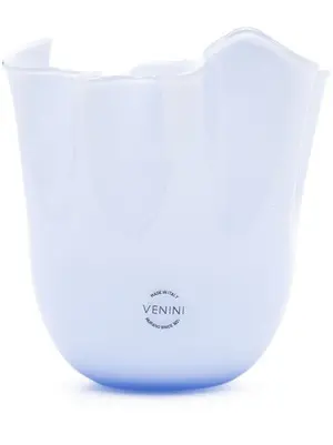 VENINI Fazzol Glass Vase - Blue