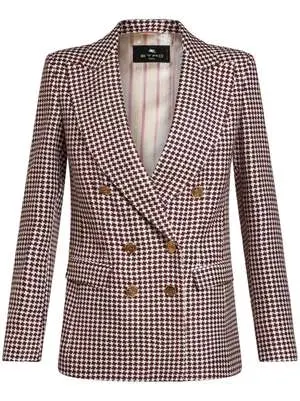 Etro Houndstooth Double-breasted Jacket - White