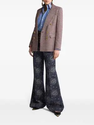 Etro Houndstooth Double-breasted Jacket - White