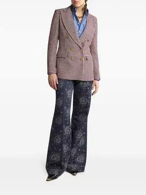 Etro Houndstooth Double-breasted Jacket - White