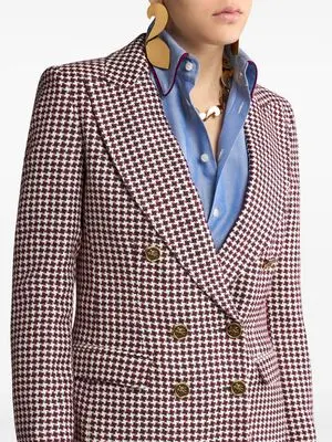 Etro Houndstooth Double-breasted Jacket - White