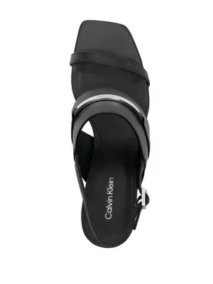 Calvin Klein 55mm Logo-plaque Leather Sandals